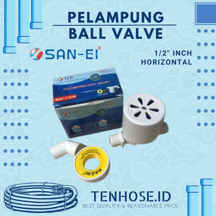 Pelampung Toren Air Ball Valve HORIZONTAL Merk SAN-EI (1/2" Inch) Floating Ball Valve | Lazada ...