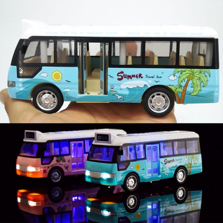 Sound Light Tour Bus Model Boy Toy Diecasts Toy Vehicles Kids Gift ...