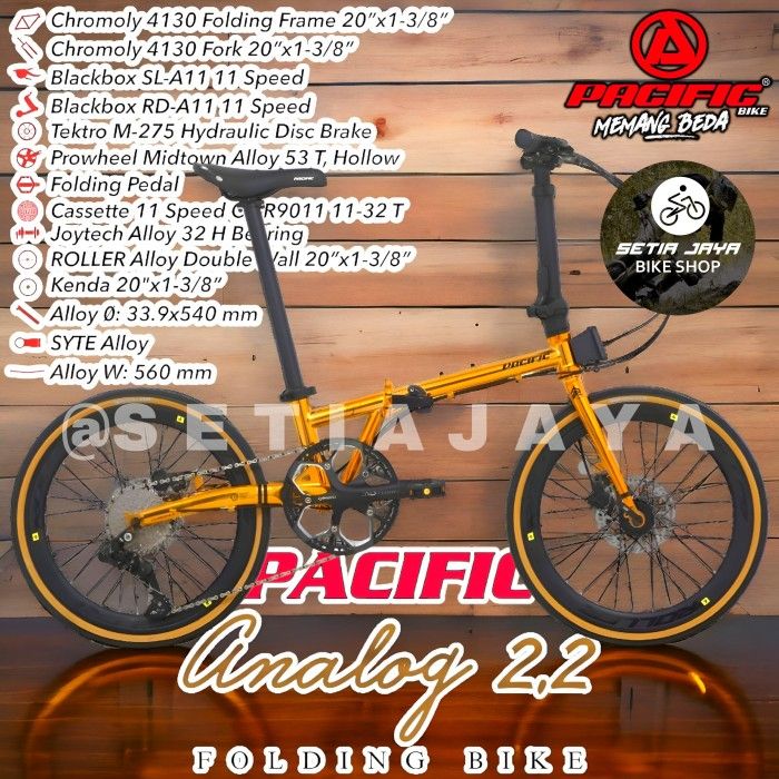 Sepeda Lipat 20 Inch PACIFIC ANALOG 2.2 CHROMOLY 11 Speed Hidrolik New ...