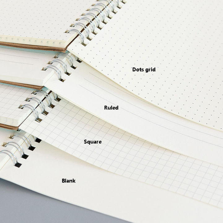 B5 / A5 Spiral Notebook Grid Lined Blank Dotted inner 80 GSM Planner ...