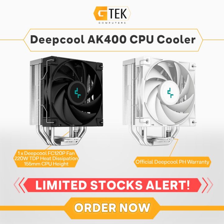 Deepcool AK400 Black / White / Zero Dark High Performance CPU Tower ...