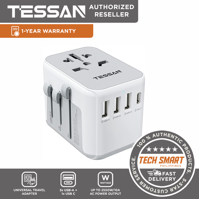TESSAN International Plug Adapter, Universal Power Adaptor with 4 USB ...