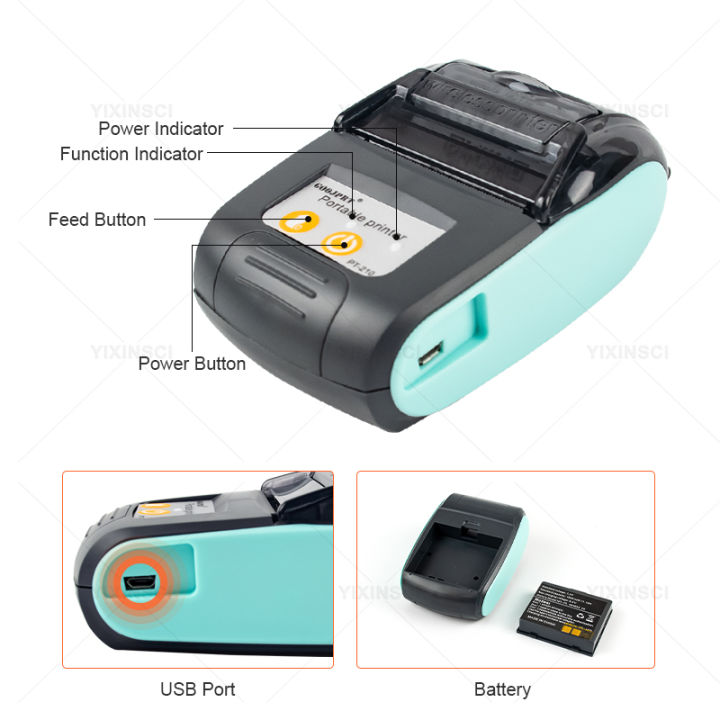 GOOJPRT 58mm Mini Bluetooth Portable Printer Thermal Receipt Ticket ...