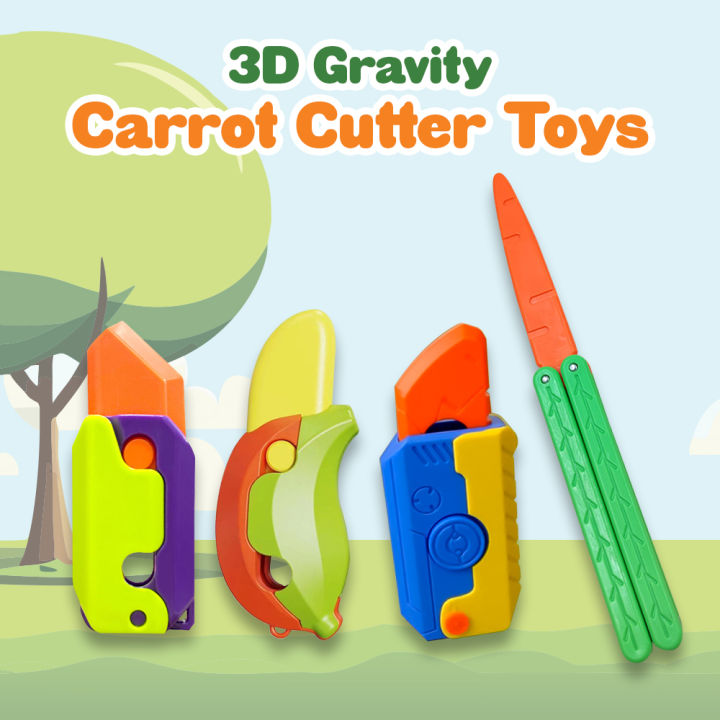 [Ready Stock] Carrot Knife Toy Butterfly Knife Retractable Knife 3D ...