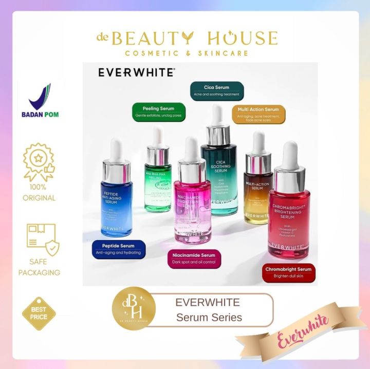 EVERWHITE Serum Series Cica Soothing | Chromabright | Niacinamide | Aha ...