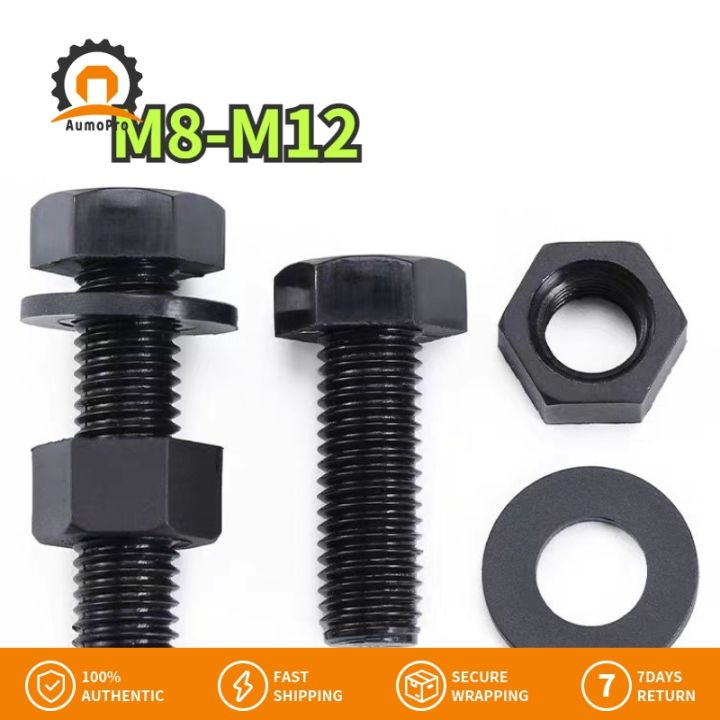 AumoPro M6/m8/m10/m12 Black Nylon External Hexagon Screw Nut Large Full ...