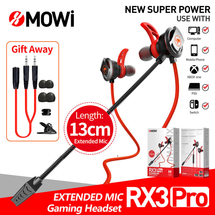 Plextone xMOWI RX3 Pro Gaming Bass Earphones 3.5mm In-Ear Gaming ...