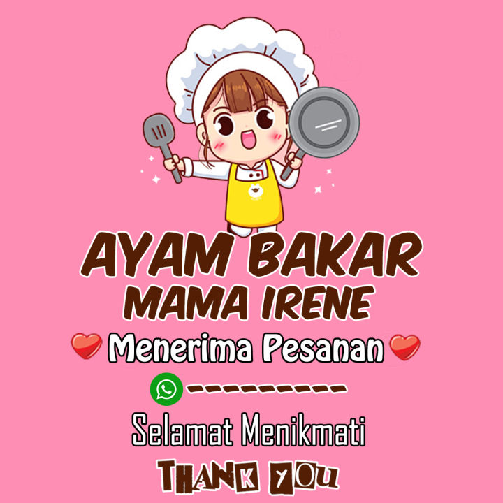 Cetak Sticker Glossy Cromo Desain Ayam Bakar- Cetak Label Kemasan Nama ...