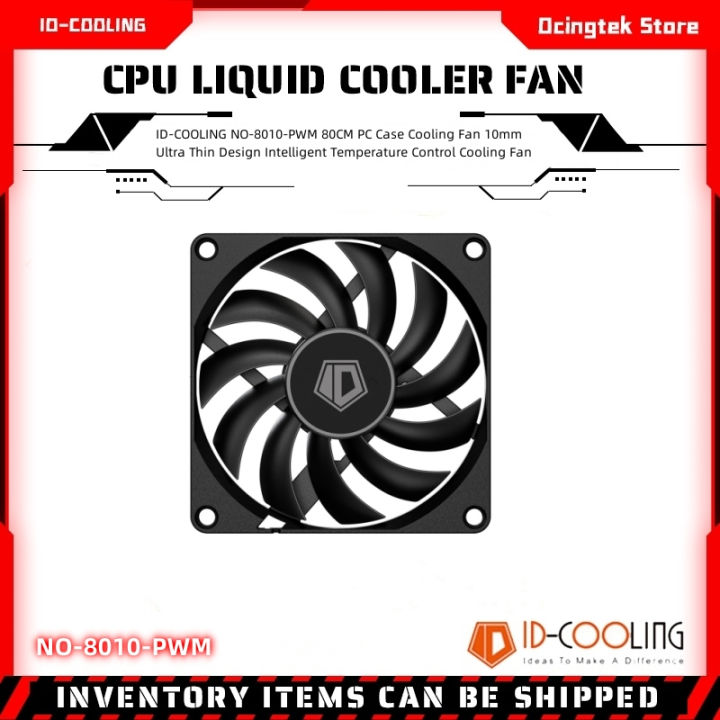 ID-COOLING NO-8010-PWM 80CM PC Case Cooling Fan 10mm Ultra Thin Design ...