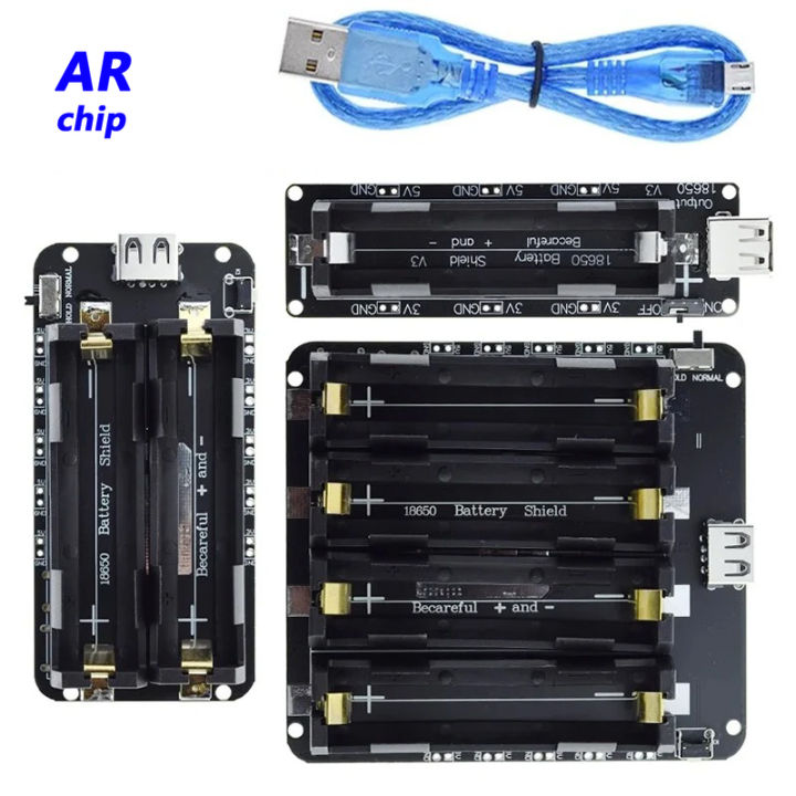 Two Voltage 18650 Lithium Battery Shield V8 Mobile Power Expansion Board Module 5V/3A 3V/1A ...