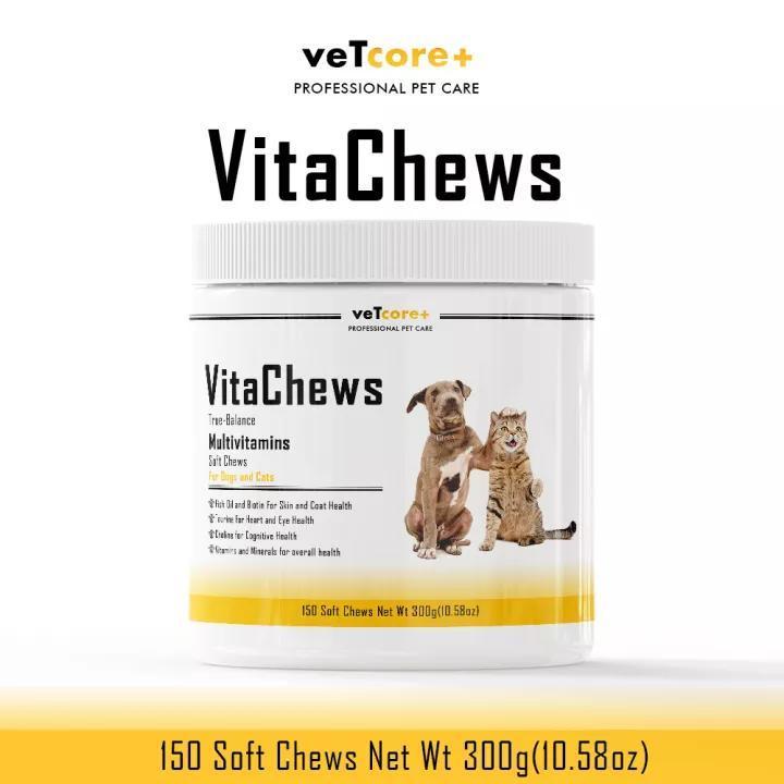 Vet Core+ VitaChews (Soft Chew Multivitamins for Dogs and Cats) 150 ...