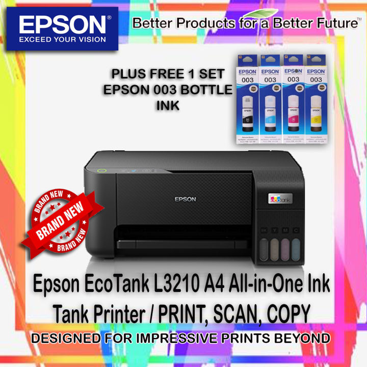 Epson EcoTank L3210 A4 All-in-One Ink Tank Printer / PRINT, SCAN, COPY ...