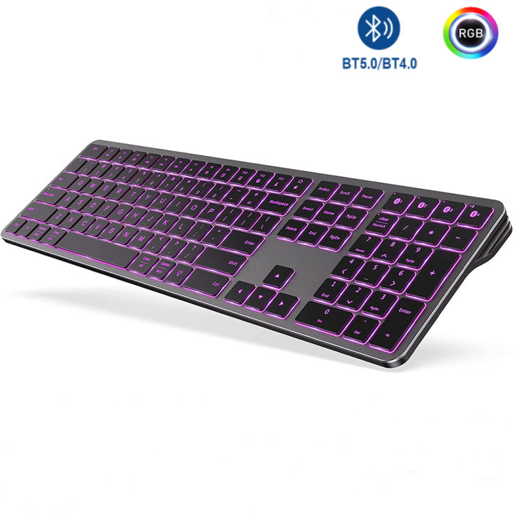 JOMAA Backlit Bluetooth-compati Keyboard LED Illuminated Wireless ...