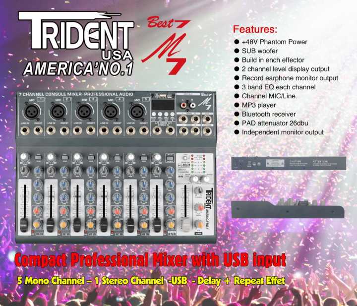 Trident M7 7 channel audio mixer | Lazada PH