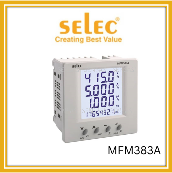 SELEC #MFM383A-C-CE MULTIFUNCTION METER DIGITAL,DPM, PANEL MOUNT ...