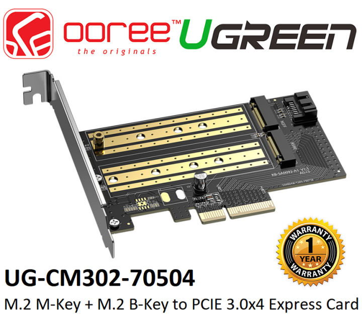 UGREEN M.2 M-KEY + M.2 B-KEY TO PCI-E 3.0 X4 EXPRESS CARD SUPPORT M.2 ...