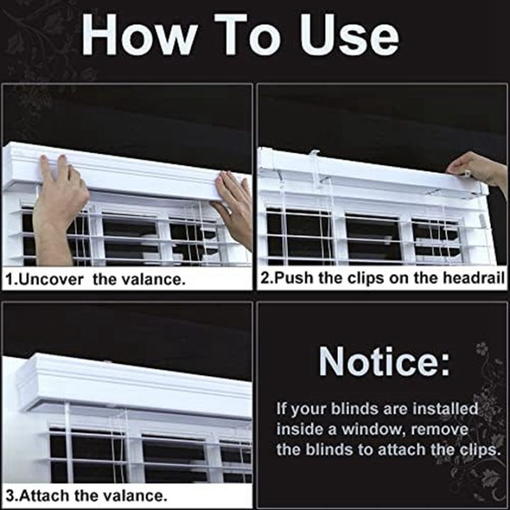 Valance Clips, Clear Plastic Valance Clips for Blinds, Hidden Window ...