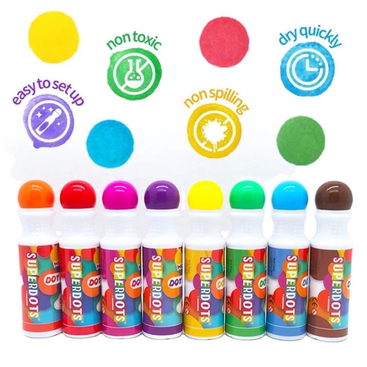 Superdots Dot Marker Washable 8colours Superdot marker Dot dot Pen ...
