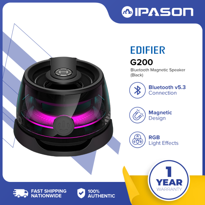 IPASON | Edifier G200 Bluetooth Magnetic Speaker| Black| USB-C charging port | Lazada PH