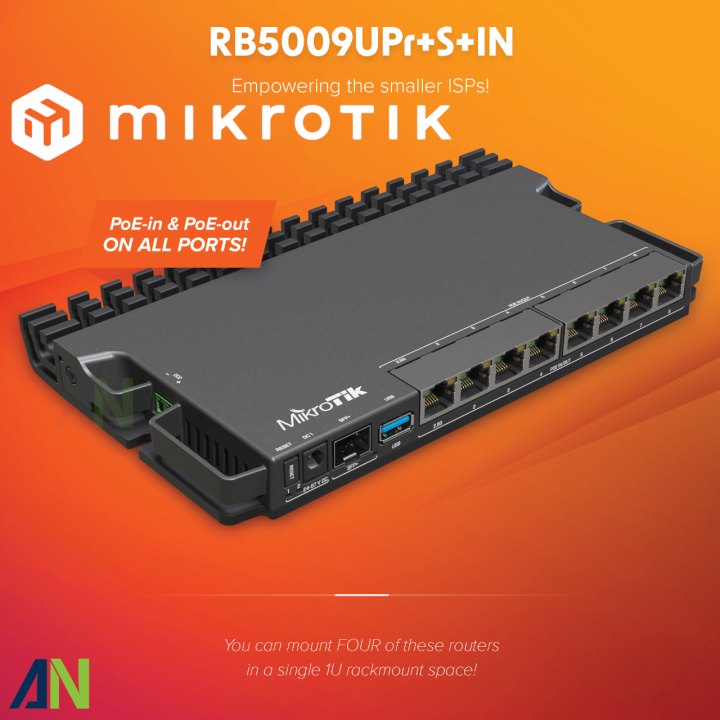 ATik Pro MikroTik PoE Router RB5009UPr+S+IN, 7x Gigabit Ethernet, 1x 2 ...