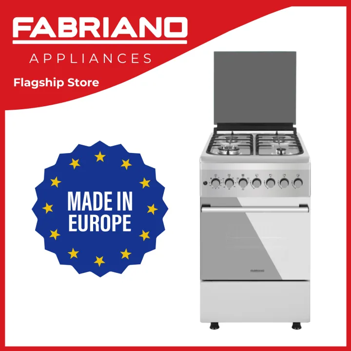 Fabriano Gas Range - F5N40E3-SS 50cm, 4 Gas Burners + Electric Oven ...