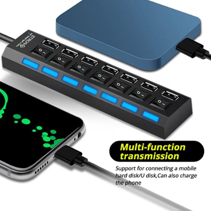 【Local shipped】Zskiller 7 Ports High Speed USB 2.0 Hub / Super Speed ...