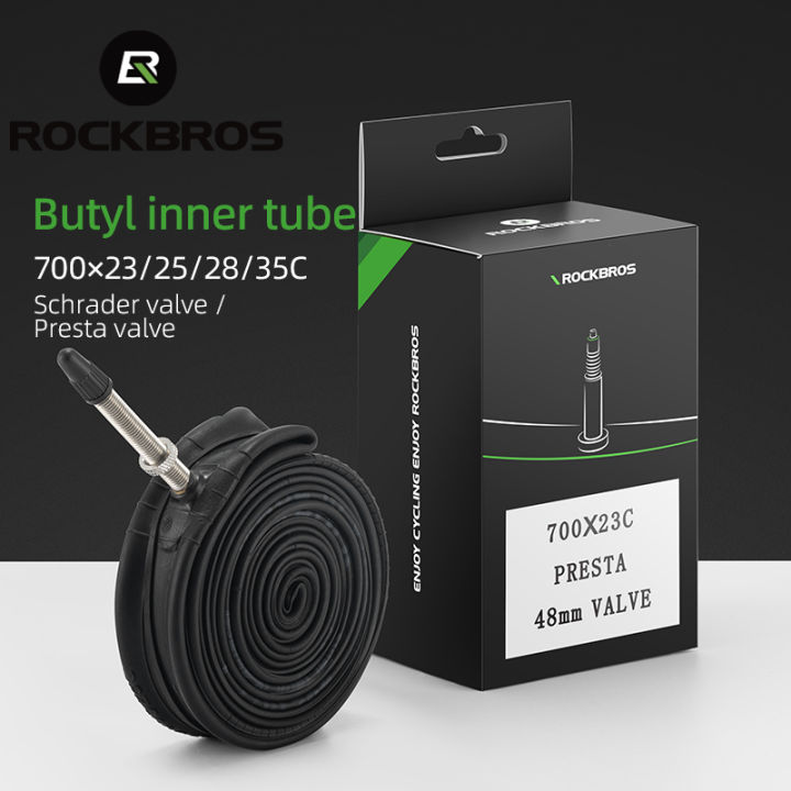 ROCKBROS Bicycle Inner Tube 700C 23 25 28 35 Butyl Rubber Inner Tube ...