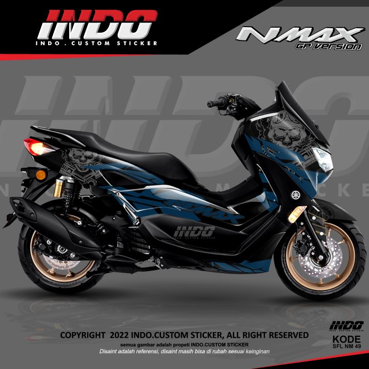 DECAL STIKER NMAX TENGKORAK METAL KEREN FULL BODY - NMAX NEW/OLD - SFL ...