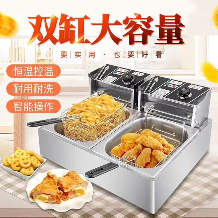 Home oil fryer single and double cylinder electric frying furnace ...