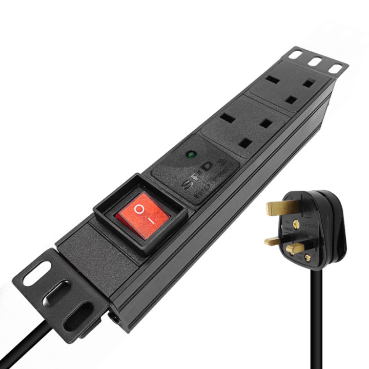 PDU Power Distribution Unit 2 Ways UK 3 pin Power Socket Extension Lightning protection | Lazada ...