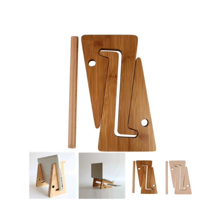 Wood laptop stand note book stand portable unik - meja kayu laptop ...
