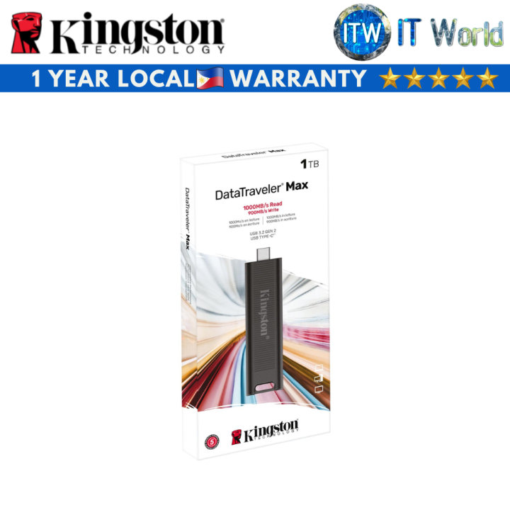 Kingston 1TB DataTraveler Max USB 3.2 Gen 2 Series Flash Drive (Black ... Kingston 1TB DataTraveler Max USB 3.2 Gen 2 Series Flash Drive (Black ...
