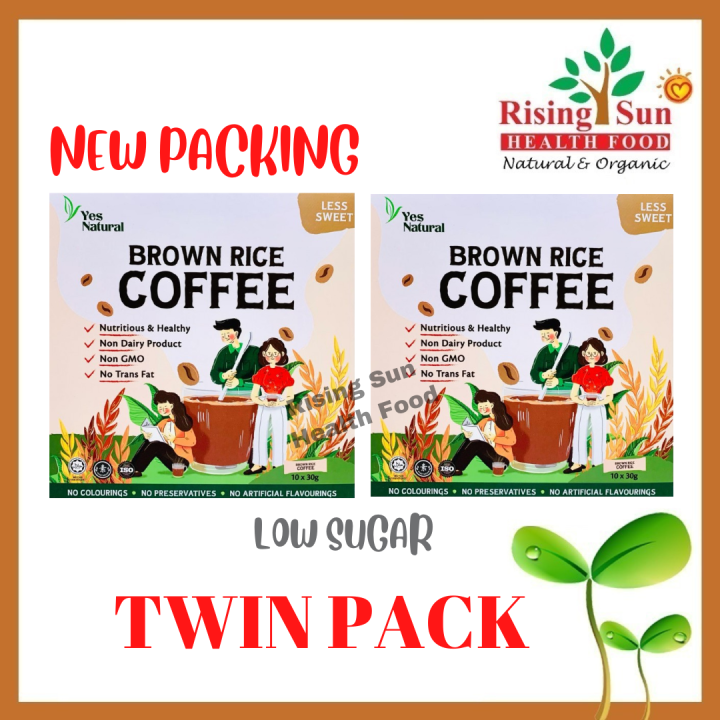Yes Natural Less Sugar Brown Rice Coffee (30g x 10 sachets x 2) - Twin ...