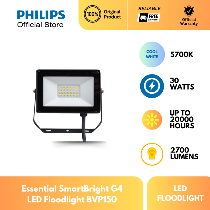Philips Essential Smartbright LED Floodlight 30 Watts Cool White Energy ...