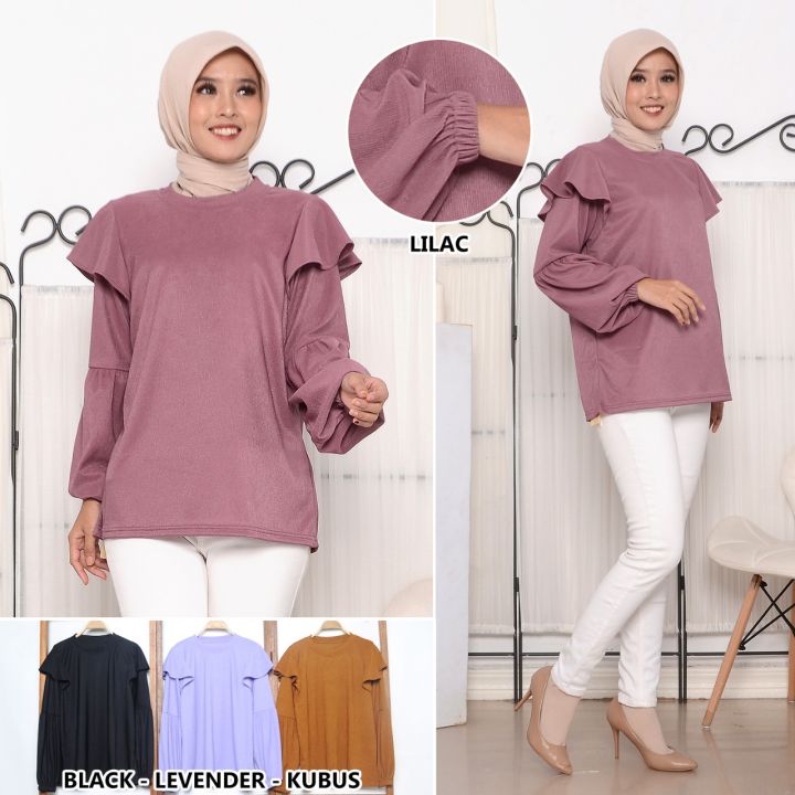 Blouse Puffy Rumbai Lengan BalonTangan Karet/BAHAN CORDORAY/HIGH ...