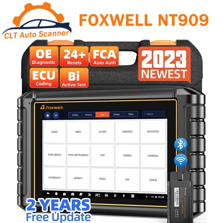FOXWELL NT909 OBD2 Bluetooth Bi-Directional Scan Tool ECU Coding 24+ Resets All System Car ...