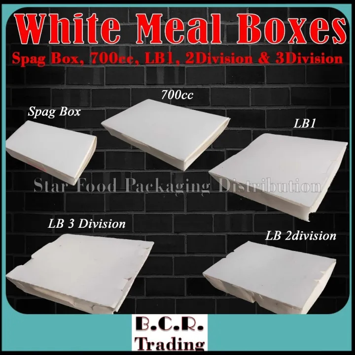 50pcs per pack White Meal Boxes Spaghetti Box, 700cc, LB1, L2 & LB3 ...