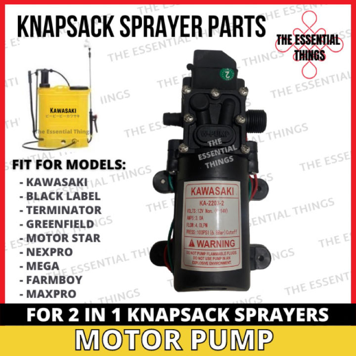 KAWASAKI Agricultural Electric Water Pump 12V DC 60W Knapsack Backpack ...