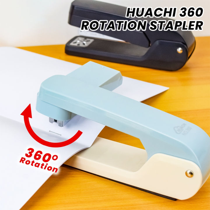 HUACHI 360 Rotation Stapler Heavy Duty 24/6 Staples Multifunction ...