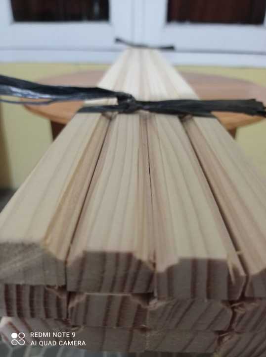 1 BTG LIST PROFIL KAYU JATI BELANDA P. 100CM L. 2,2CM T. 1,3CM SIAP ...