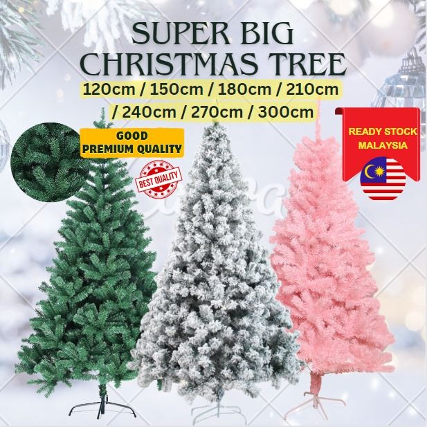Christmas Tree 120cm 150cm 180cm 210cm 240cm 270cm 8ft Xmas Large ...