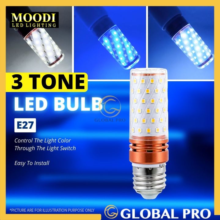 E27 3 TONE COLOR Blue + Daylight Super Bright LED Corn Bulb Pendant ...