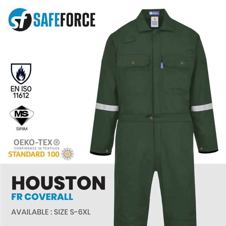 Houston FRC Coverall Safety Coverall With Silver Reflector ISO11612 ...
