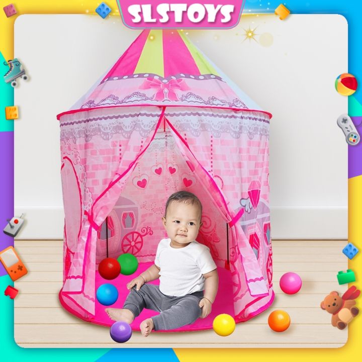 Mini Inflatable Playground Pit Pink Princess Castle for Pool Balls ...