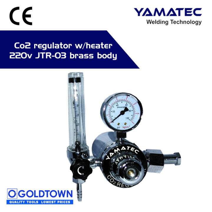 YAMATEC Co2 regulator with heater 220v JTR-03 brass body PROFESSIONAL ...