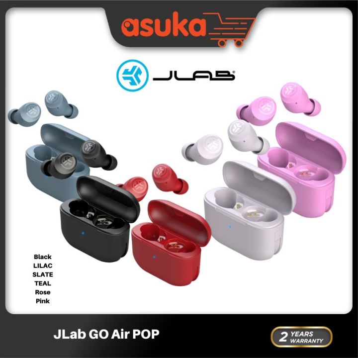 JLab GO Air POP True Wireless Earbuds Bluetooth 5.1 IP44 Sweat & Water ...