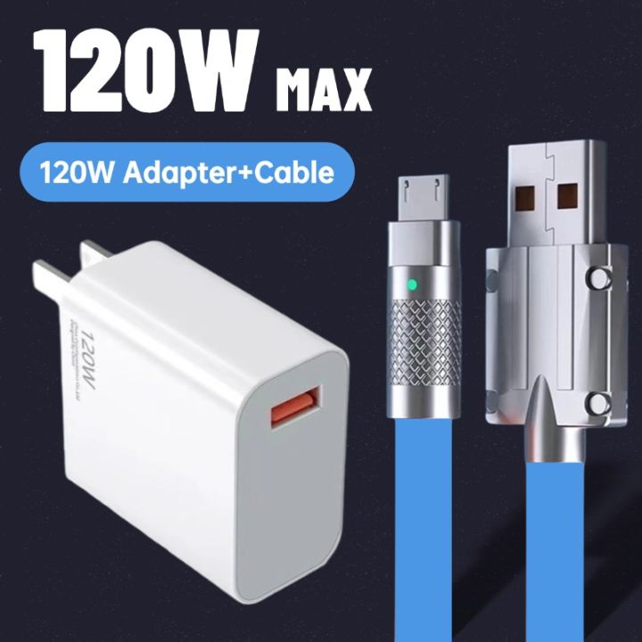 120W Fast Charge Cable micro usb Charger Adapter Fast Charge for ...