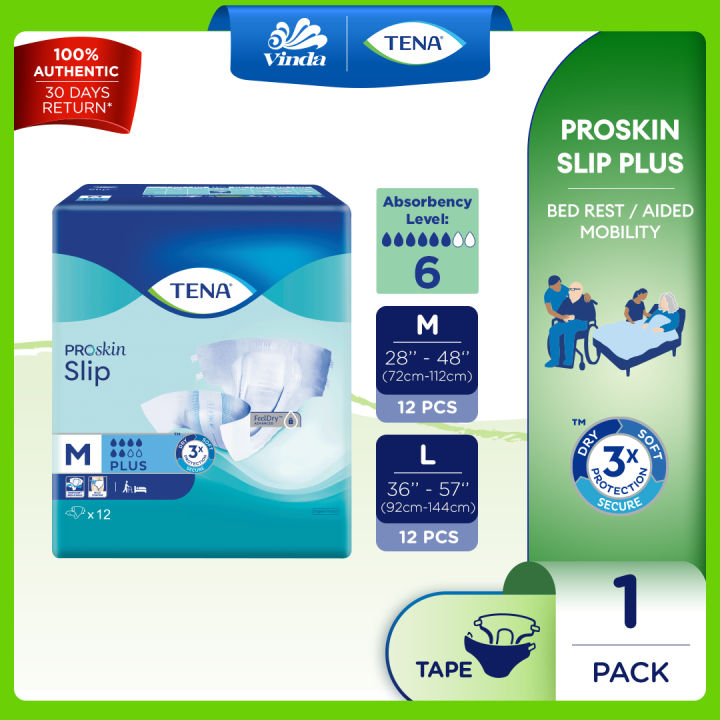 TENA PROskin Slip Plus M12s/ L12s Adult Diaper (Tape) | Lazada