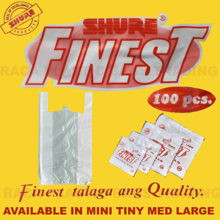 100pcs SHURE FINEST PLASTIC SANDO BAG [WHITE] MINI TINY MEDIUM LARGE ...