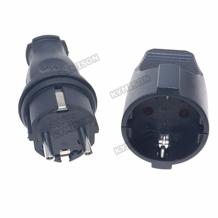 1Pair European 16A Grounded Industry Assemble Wiring Plug Russia Power ...